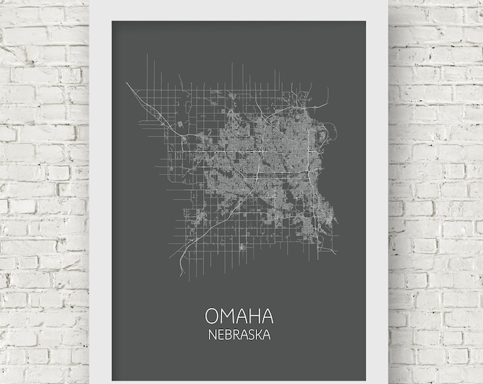 Omaha Map, Omaha, Nebraska, City Map, Home Town Map, Omaha Print, Wall ...