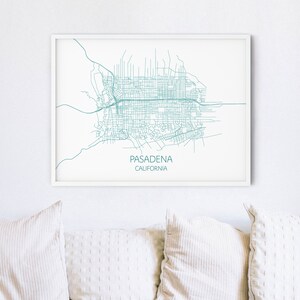 Pasadena Map Print Poster, Los Angeles Map, Pasadena Print Art ...