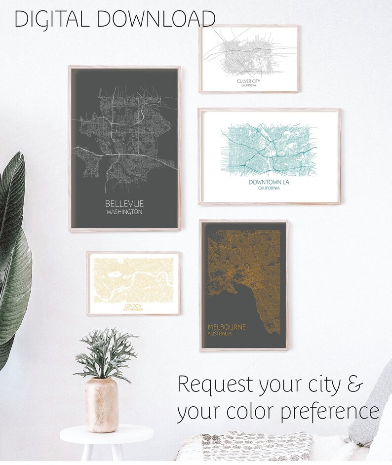 Customizable Map Print for Your City | Digital Download | Custom Map ...