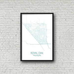 ROYAL OAK Map Print Poster Michigan Map Royal Oak Print | Etsy