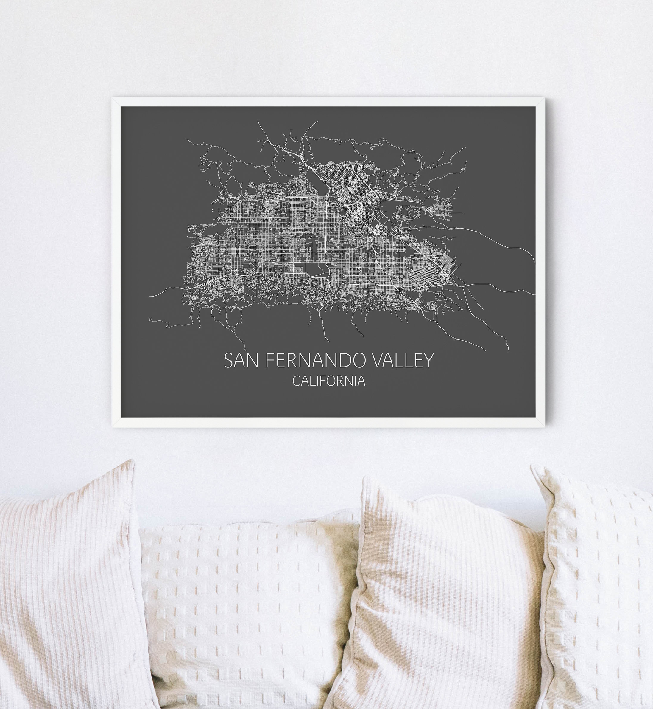 San Fernando Valley Map Print Poster, Los Angeles Map, LA Map ...