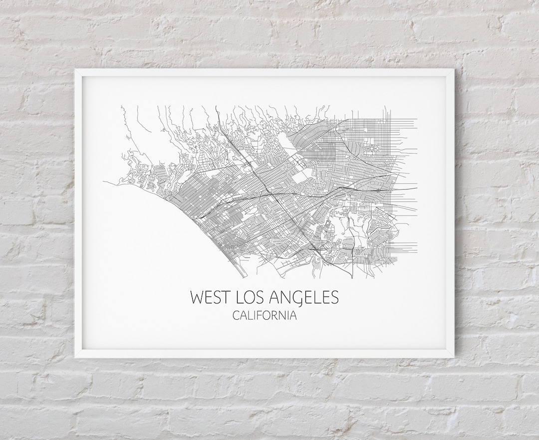 West LA Map Print Poster, Los Angeles Map, LA Map, California Map ...