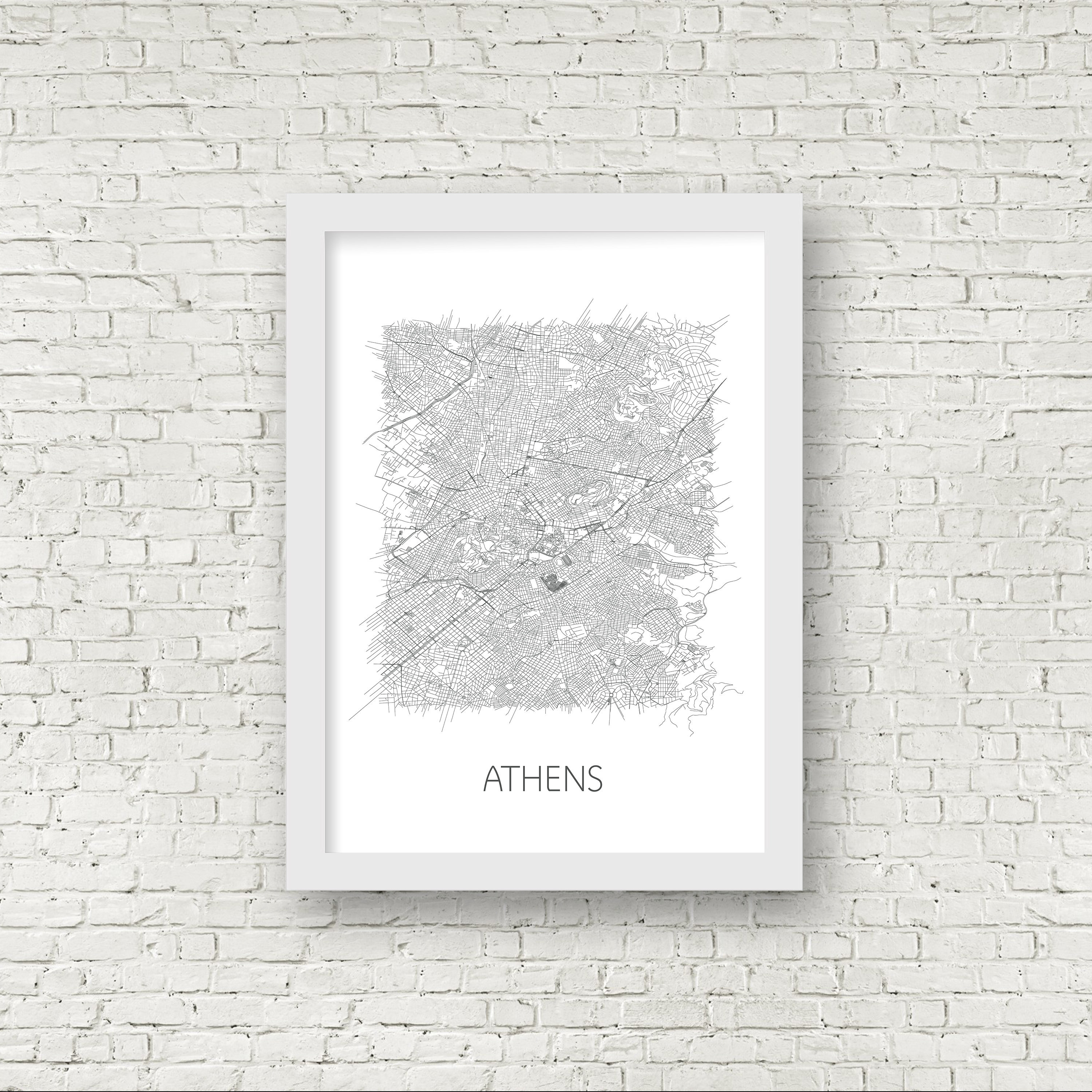 Athens Map Print Poster, Greece Map, Athens Poster, Athens Print ...