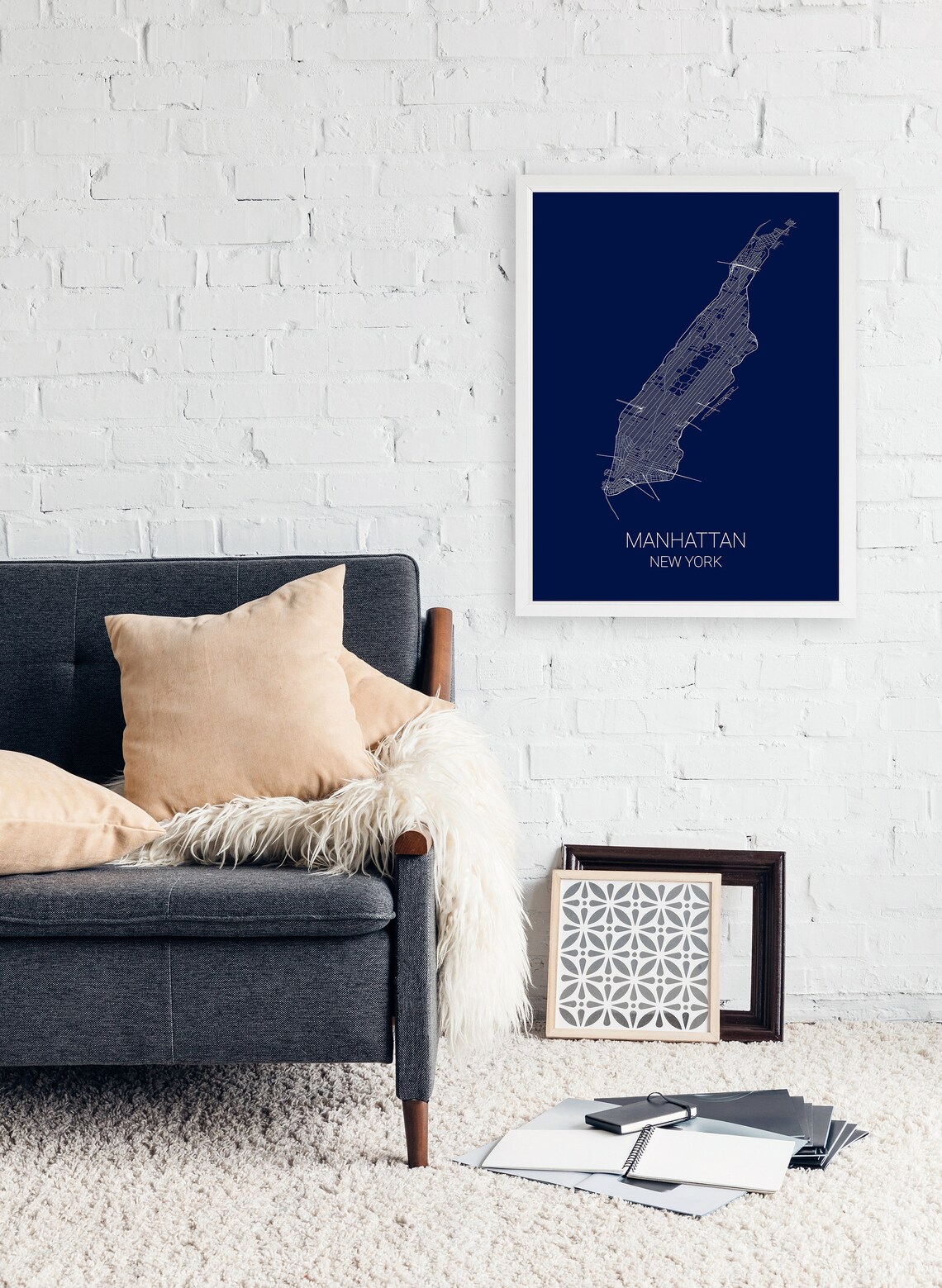 Manhattan Print Poster, Manhattan Print, New York Map, Manhattan Gift ...