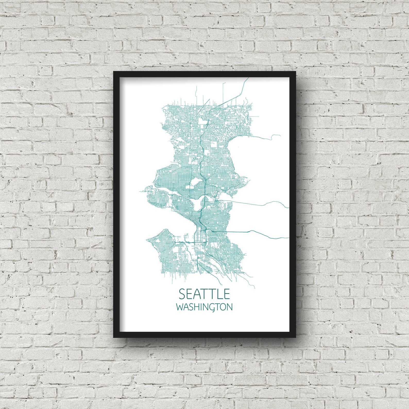Seattle Map Print Poster, Washington Map Print, Seattle Minimalist Map ...