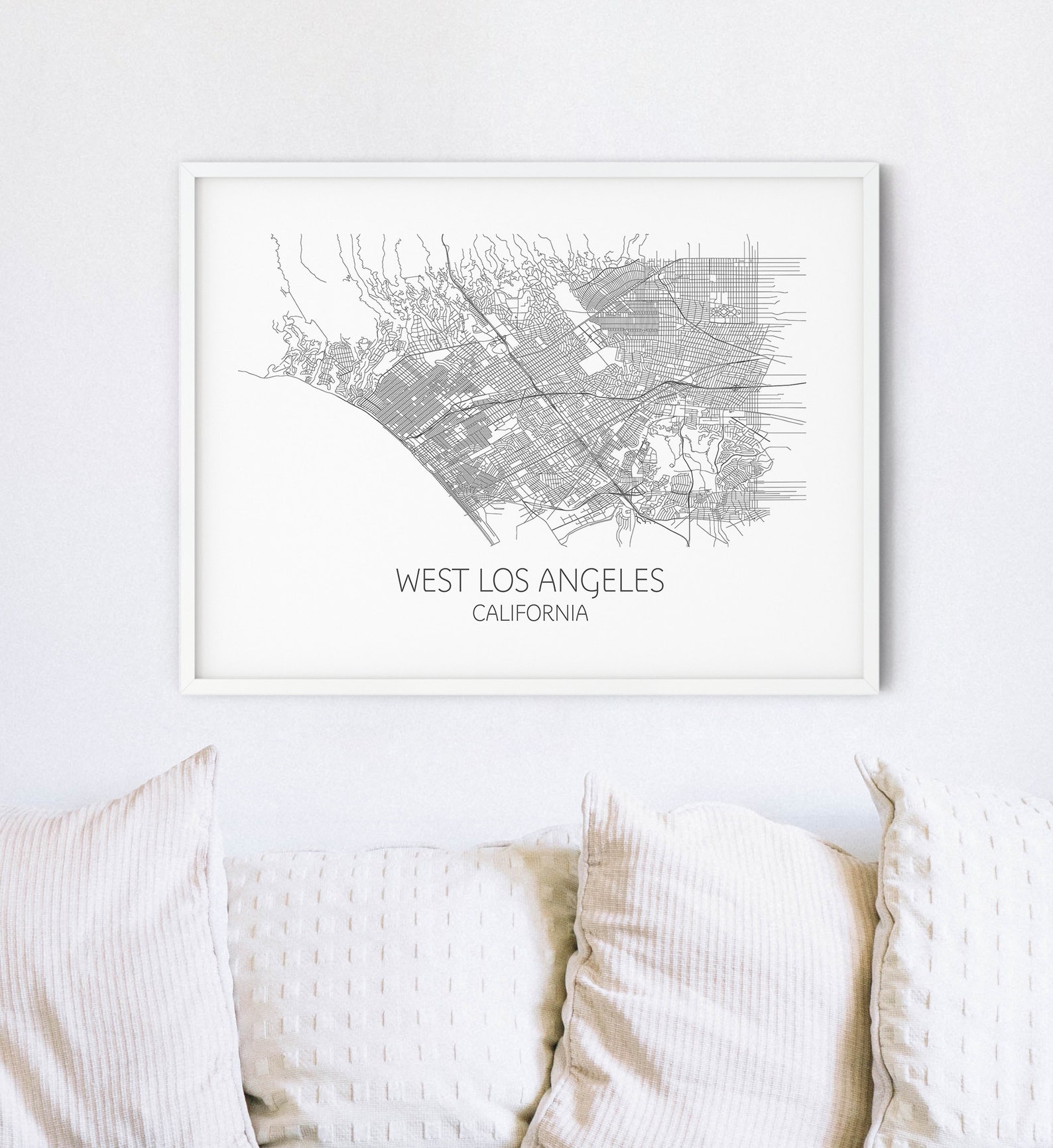 West LA Map Print Poster, Los Angeles Map, LA Map, California Map ...