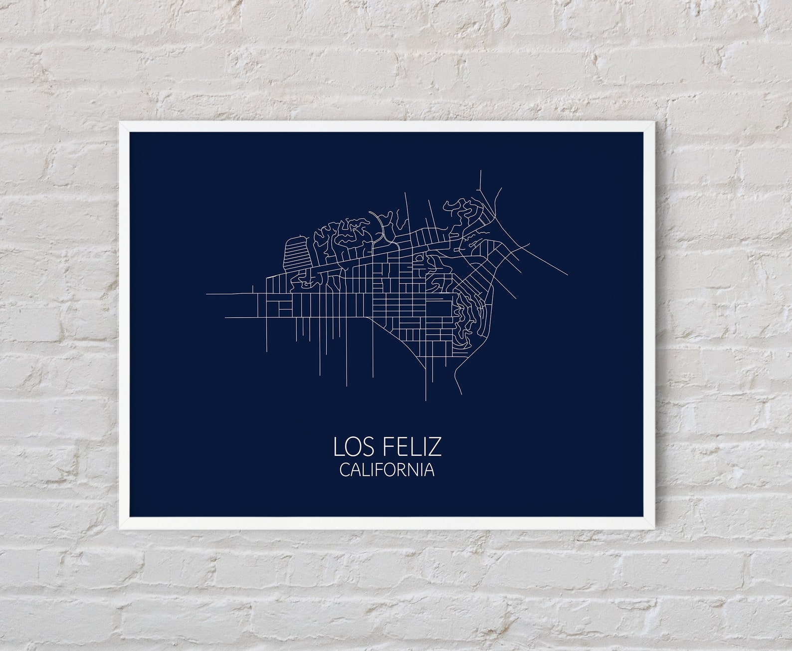 Los Feliz Map Print Poster, Los Angeles Map, Los Feliz Print, Los Feliz ...