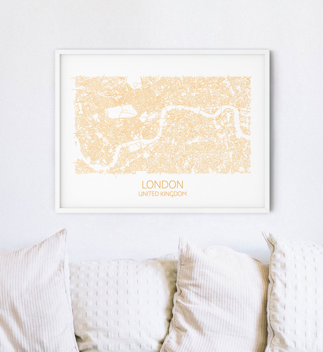 London Map Print Poster, England Map, UK Map, London, Minimalist Map ...