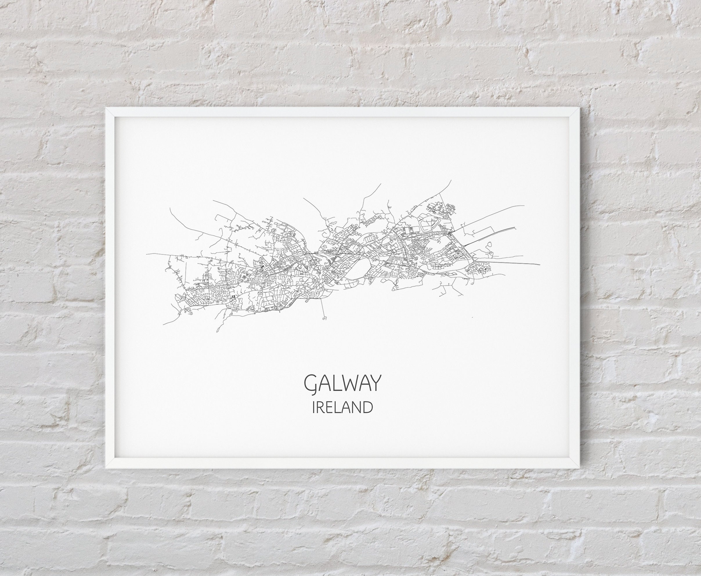 Galway Map Print Poster, Ireland Map, Galway Art, Galway Gift for Him ...