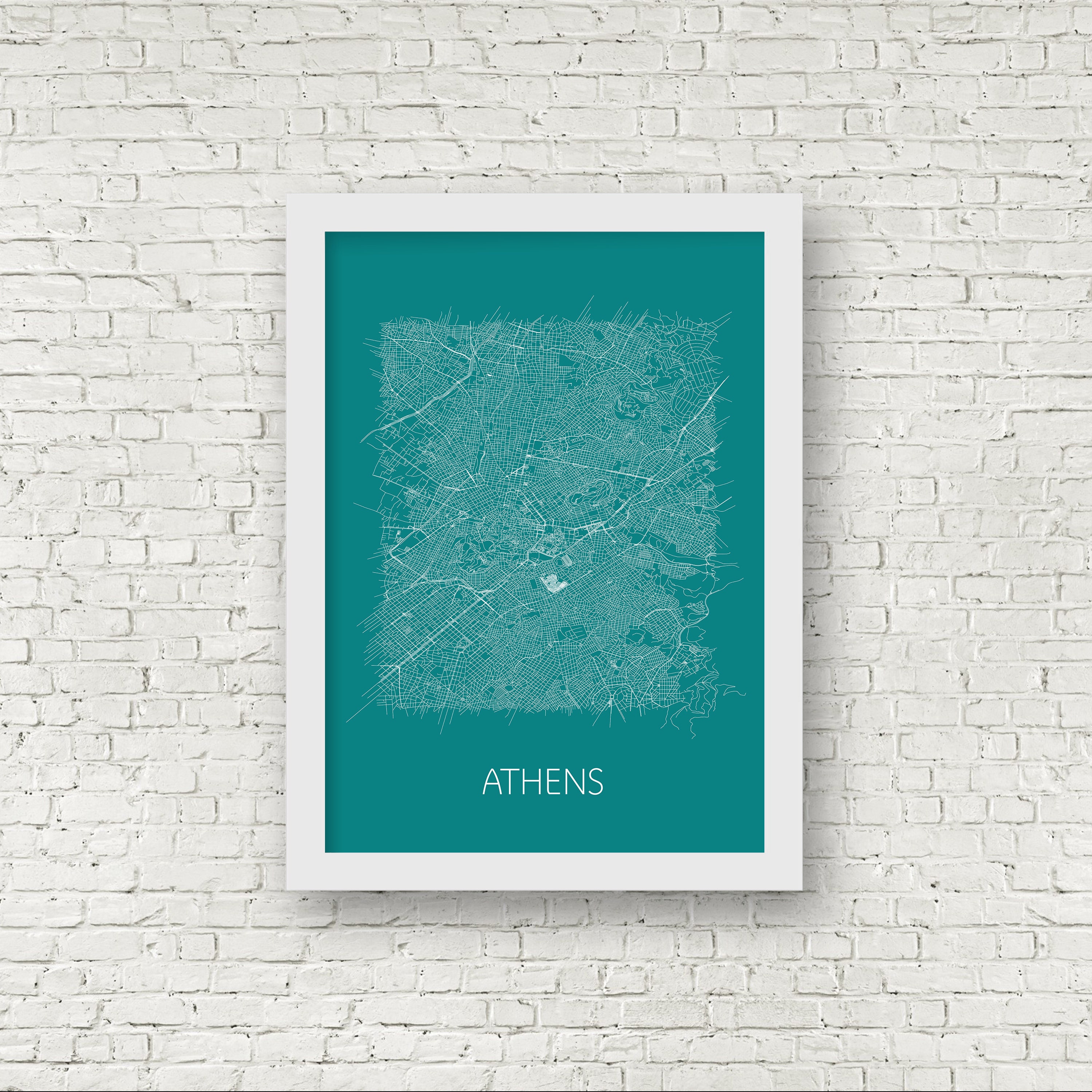 Athens Map Print Poster, Greece Map, Athens Poster, Athens Print ...