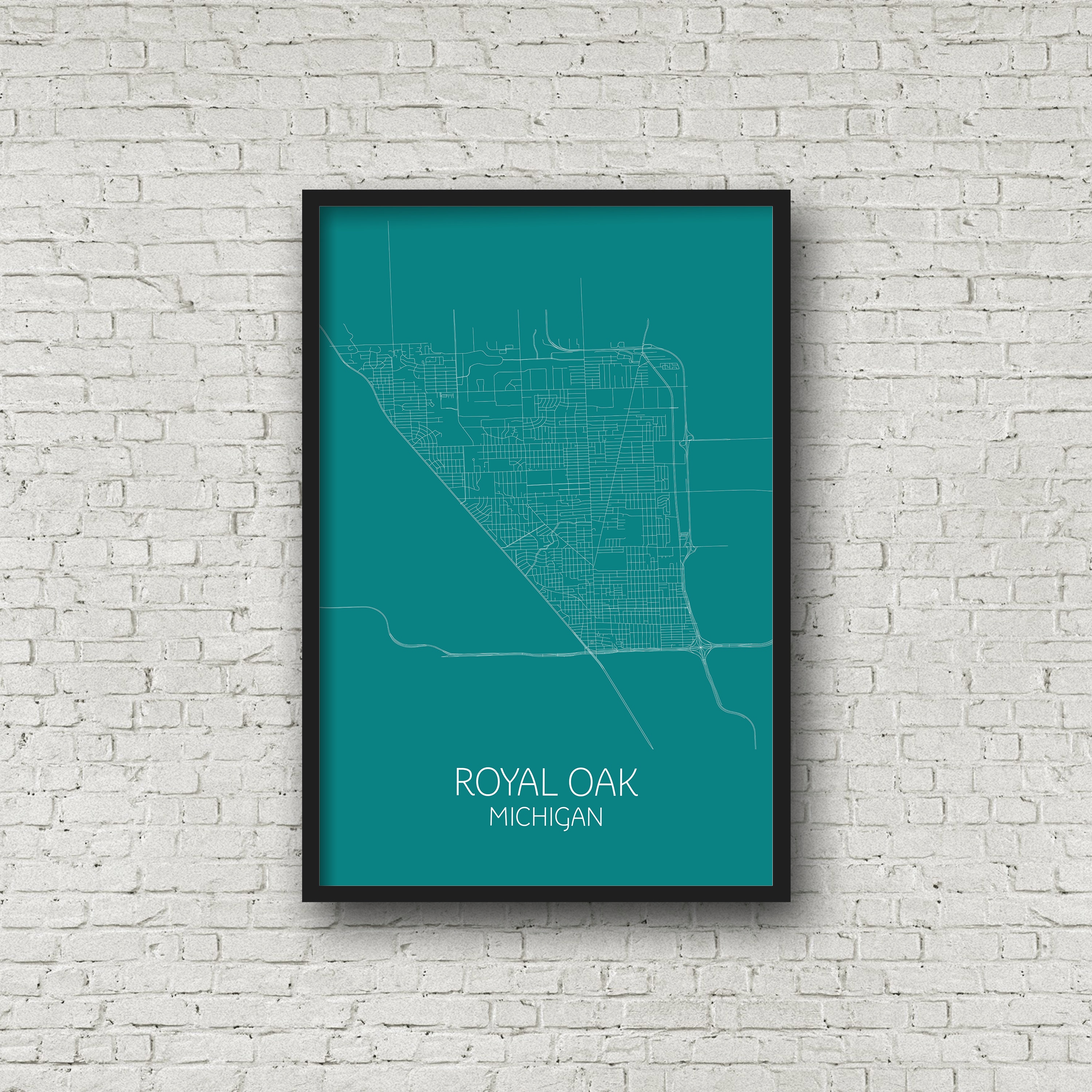 ROYAL OAK Map Print Poster, Michigan Map, Royal Oak Print, Royal Oak ...