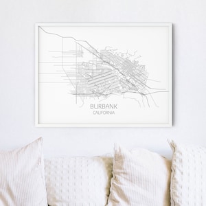 Burbank Map Print Poster, Los Angeles Map, LA Map, California Map ...