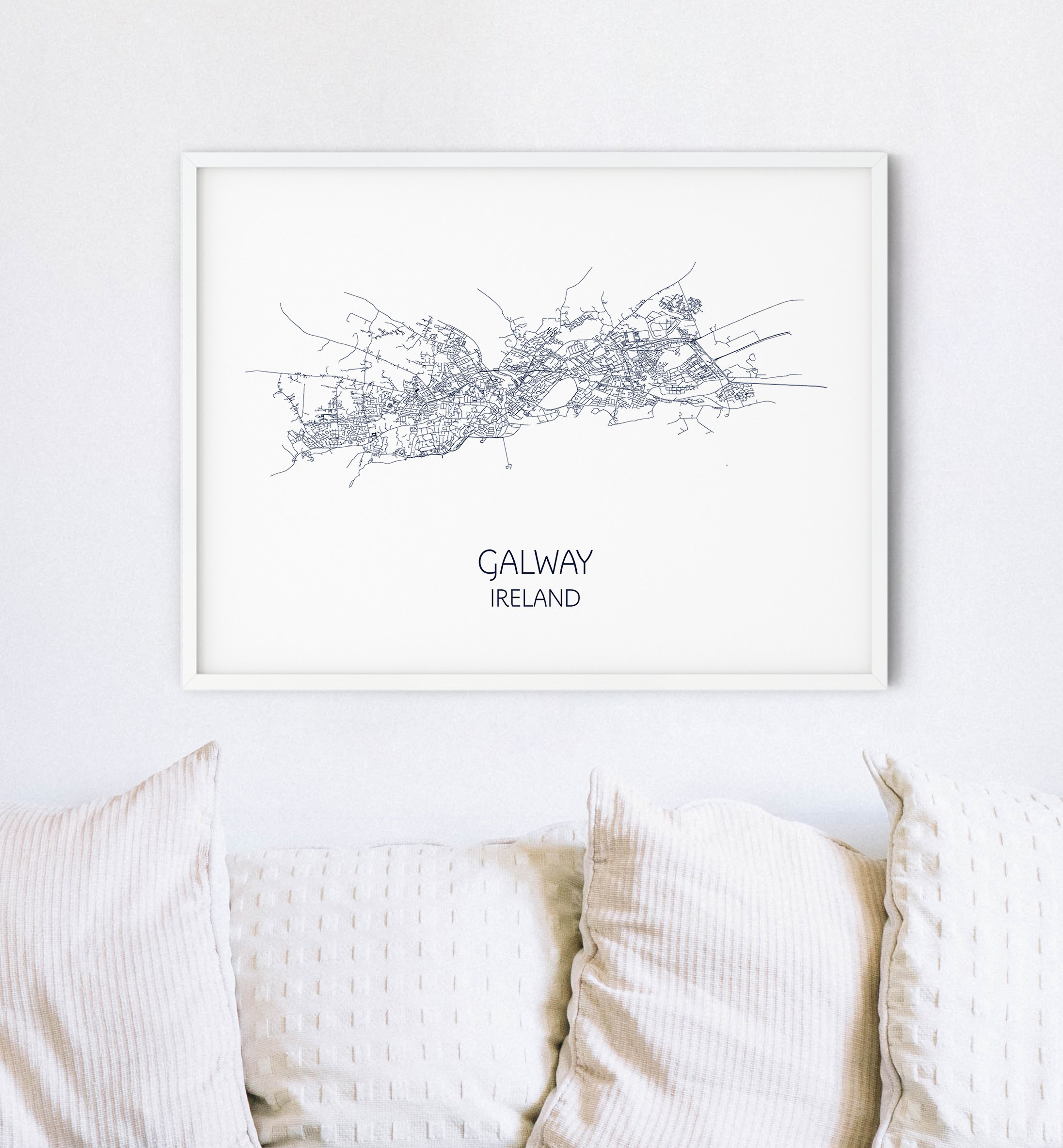 Galway Map Print Poster, Ireland Map, Galway Art, Galway Gift for Him ...