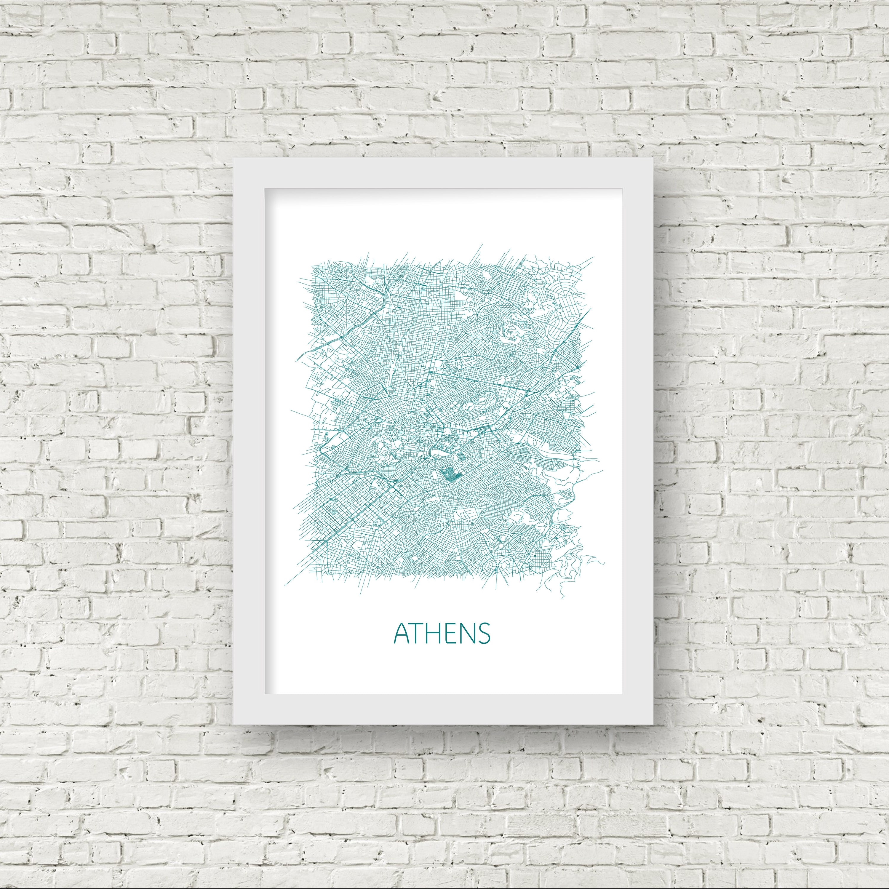 Athens Map Print Poster, Greece Map, Athens Poster, Athens Print ...