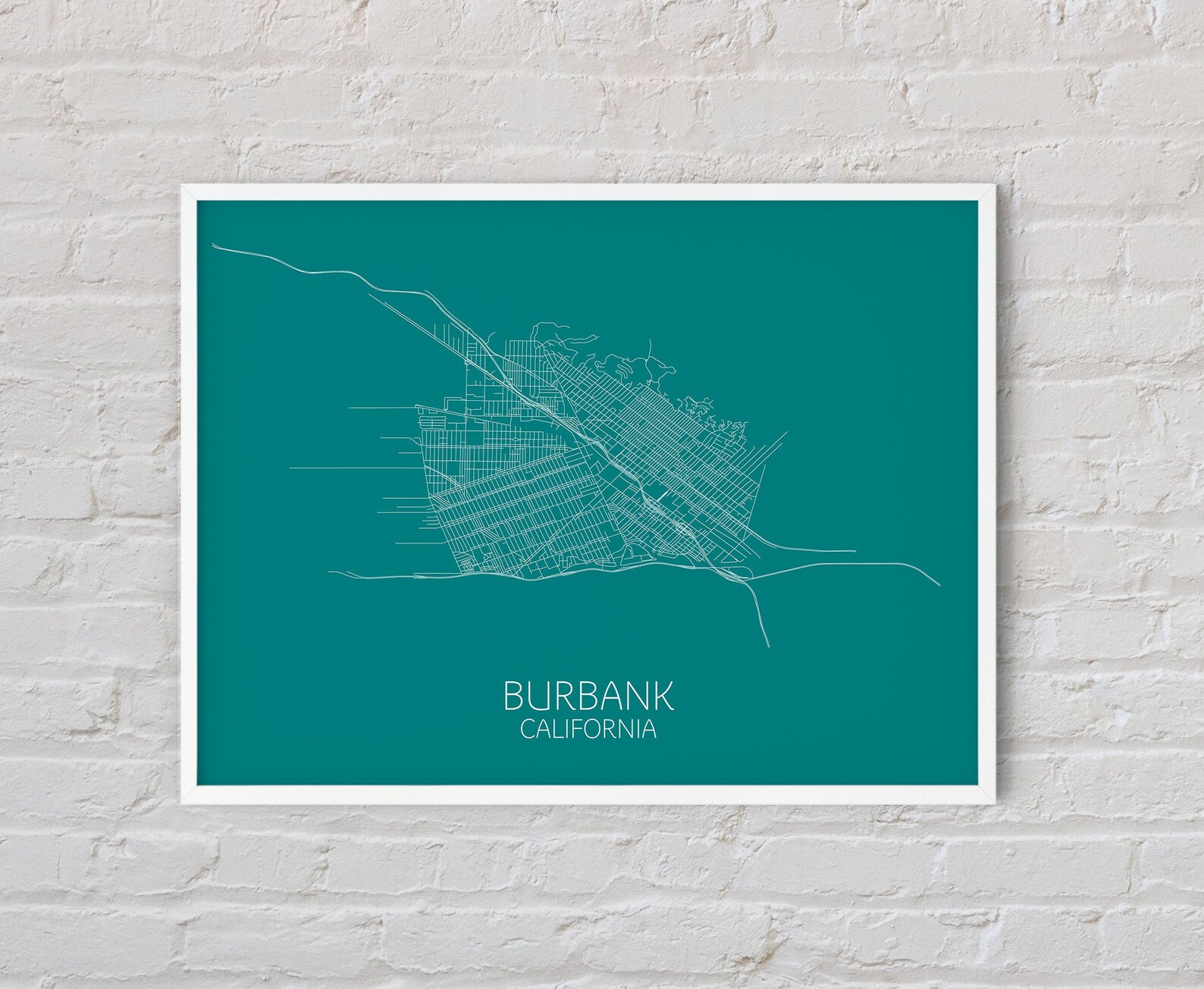 Burbank Map Print Poster, Los Angeles Map, Burbank Print Art ...