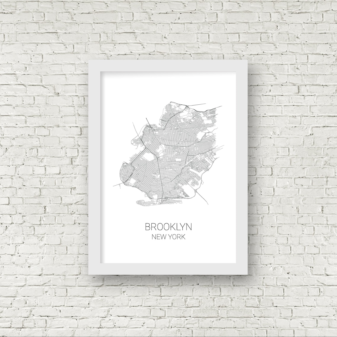 Brooklyn Map Print Poster Brooklyn Print New York Map | Etsy
