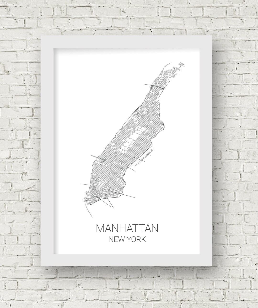 Manhattan Print Poster, Manhattan Print, New York Map, Manhattan Gift ...