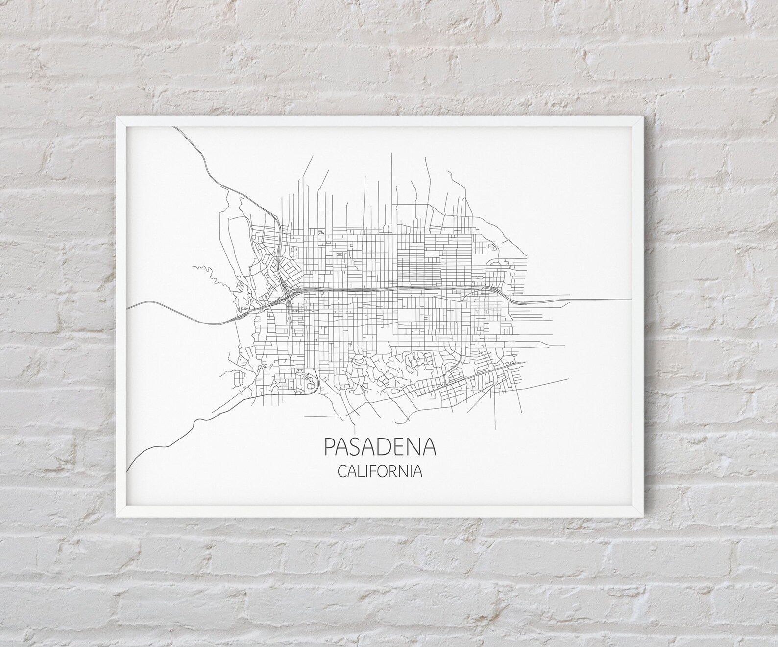 Pasadena Map Print Poster, Los Angeles Map, Pasadena Print Art ...