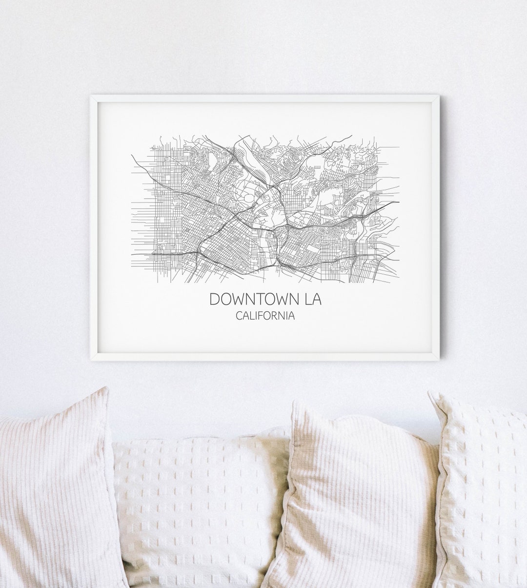 Downtown LA Map Print Poster, Los Angeles Map, LA Map, California Map ...