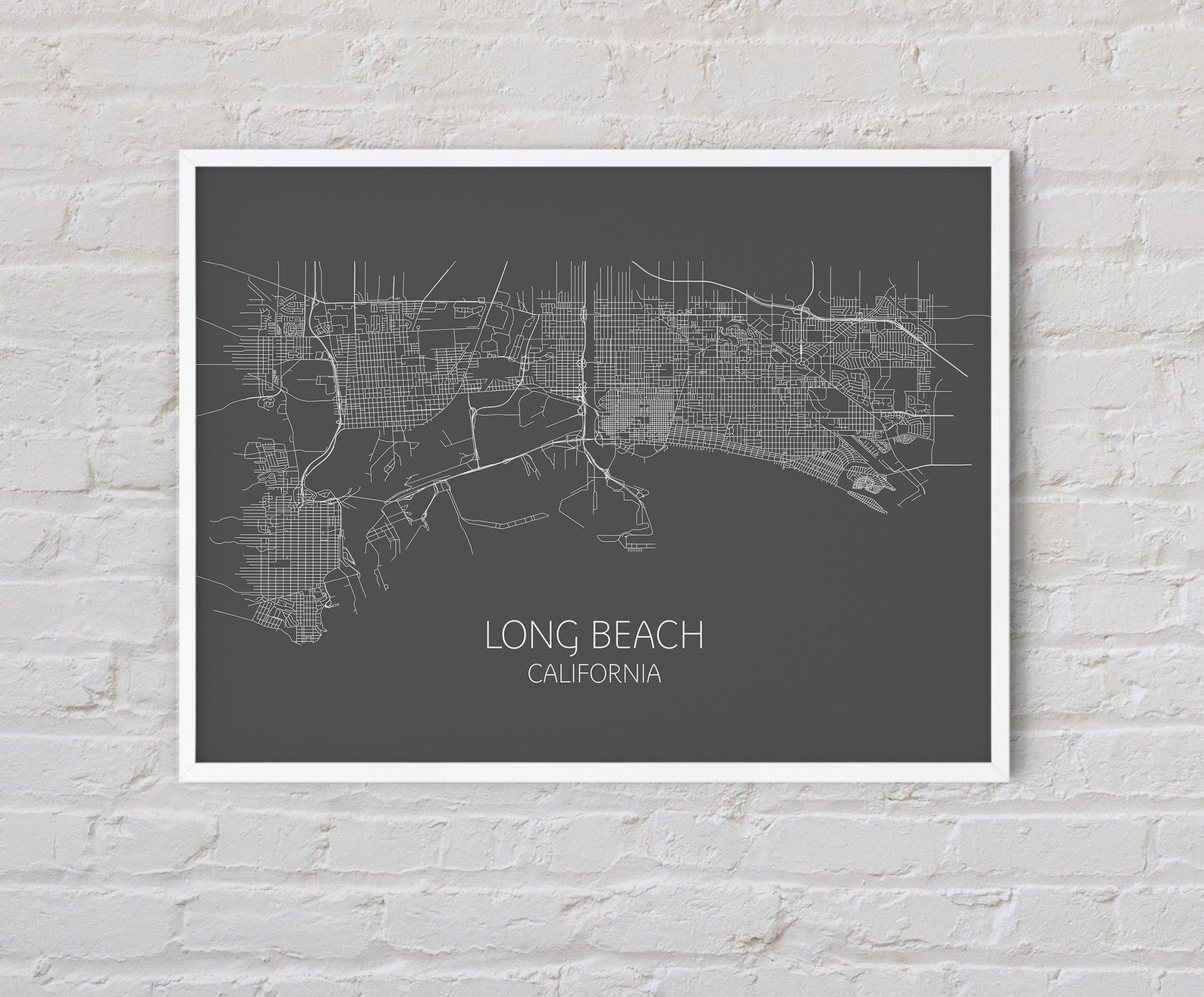 Long Beach Map Print Poster, Los Angeles Map, LA Map, California Map ...
