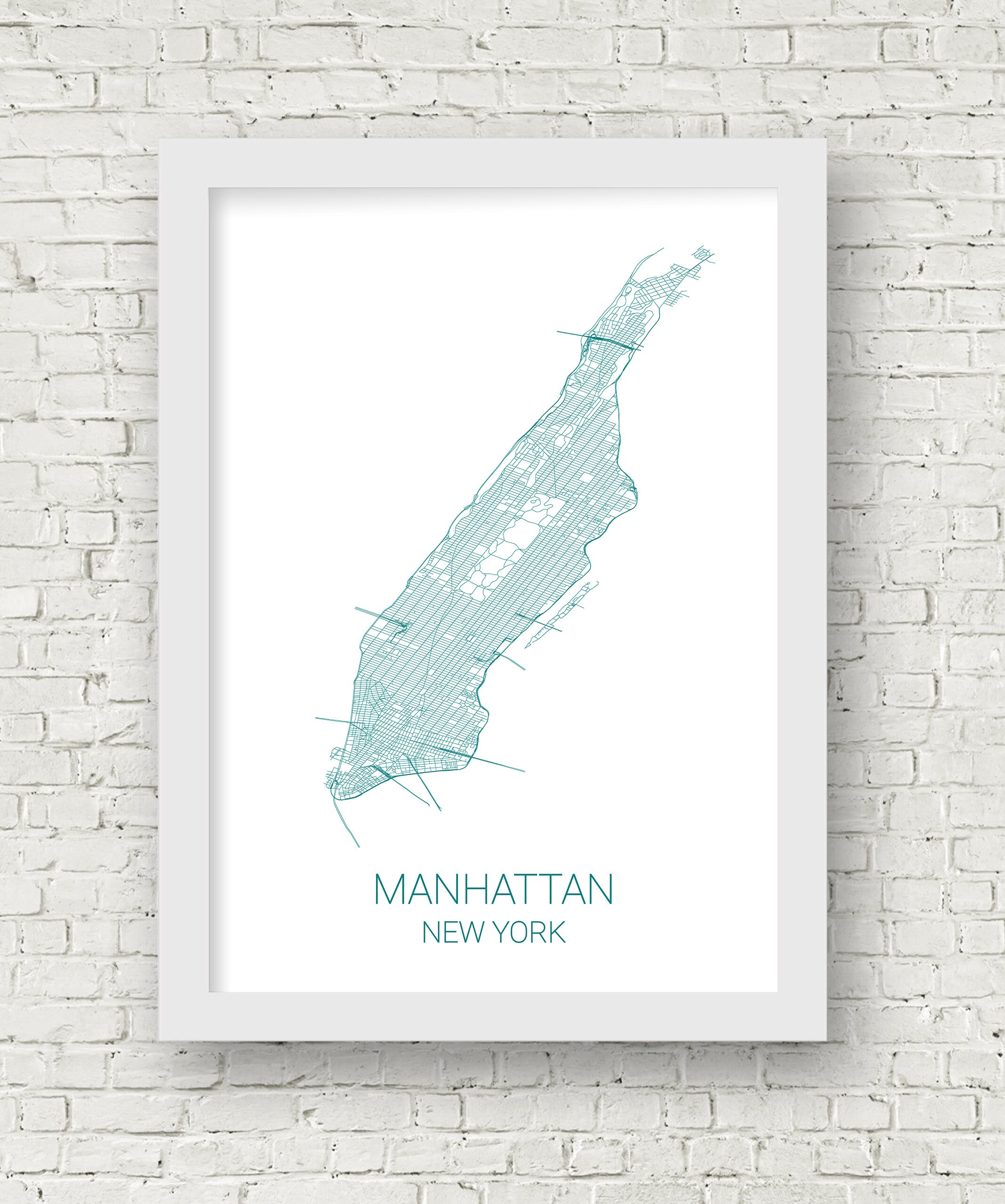 Manhattan Print Poster, Manhattan Print, New York Map, Manhattan Gift ...