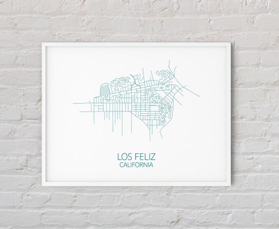 Los Feliz Map Print Poster Los Angeles Map Los Feliz Print | Etsy