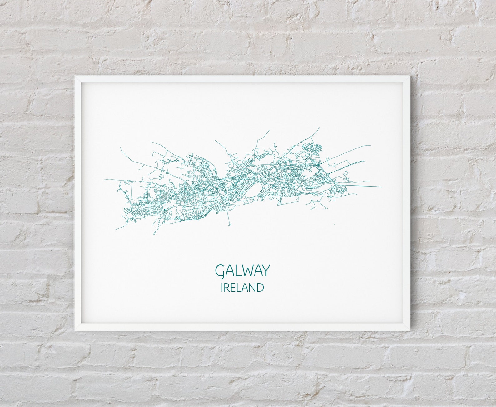 Galway Map Print Poster, Ireland Map, Galway Art, Galway Gift for Him ...