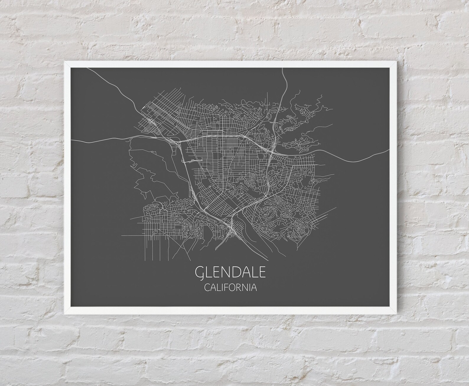 Glendale Map Print Poster, Los Angeles Map, LA Map, California Map ...