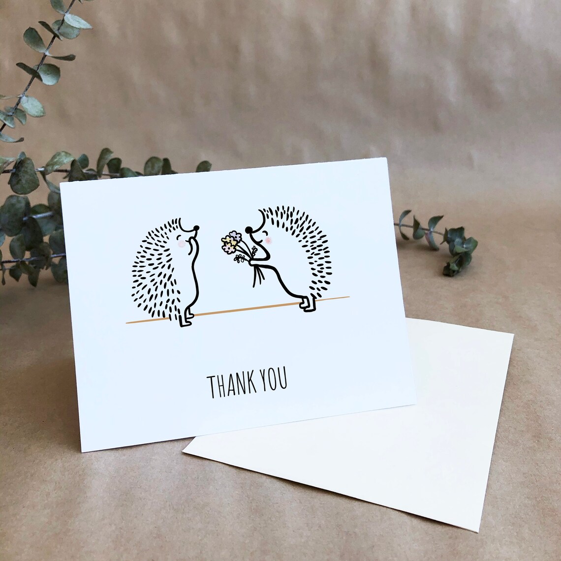 Thank You Greeting Card / Hedgehog Card / Hedgehog / Handmade / Thanks ...