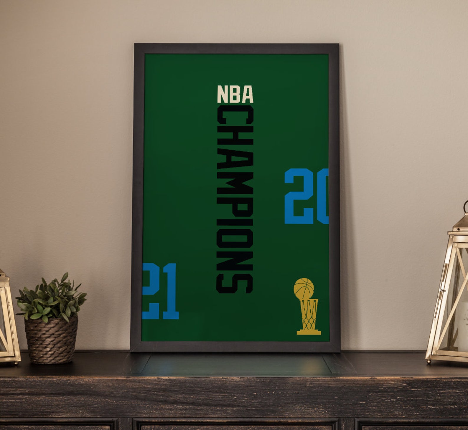 Milwaukee Bucks Poster, NBA, Bucks Champions, Champions 2021, NBA ...