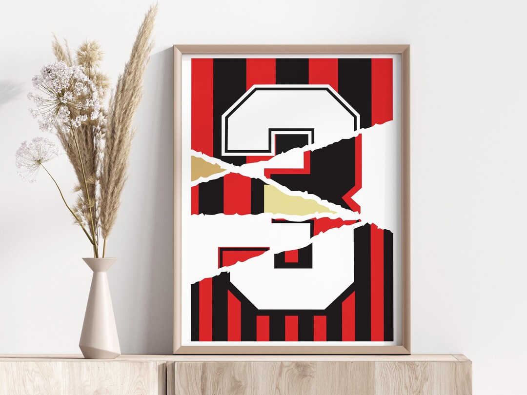 Paolo Maldini AC Milan Jersey Poster, Football Wall Art, AC Milan ...