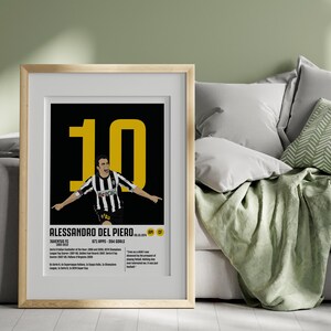 Alessandro Del Piero Juventus Poster, Italian Football Wall Art ...