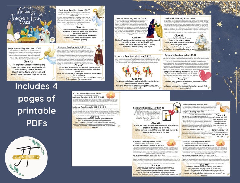 Nativity Scavenger Hunt, Christmas Scavenger Hunt, Christmas Treasure ...