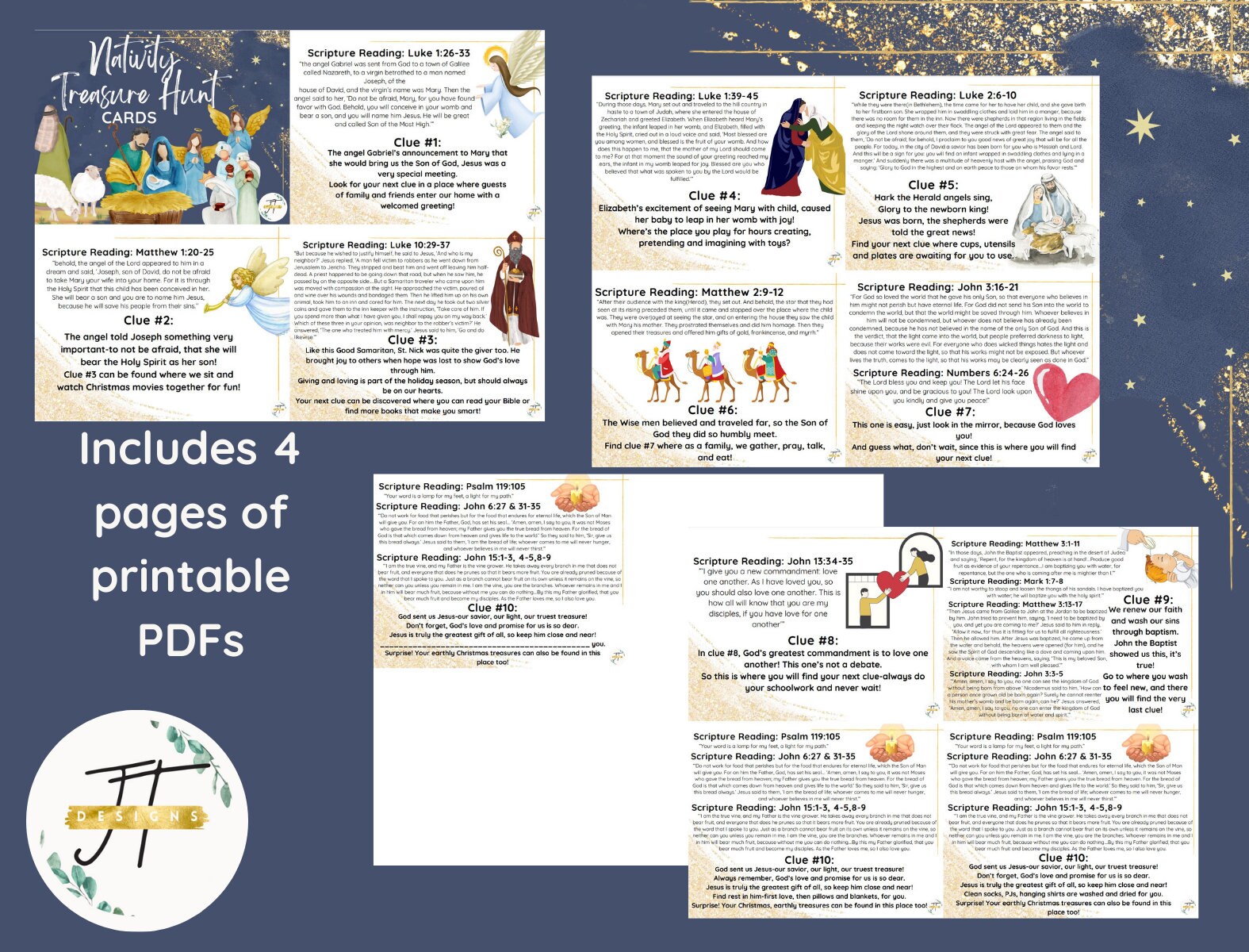 Nativity Scavenger Hunt, Christmas Scavenger Hunt, Christmas Treasure ...