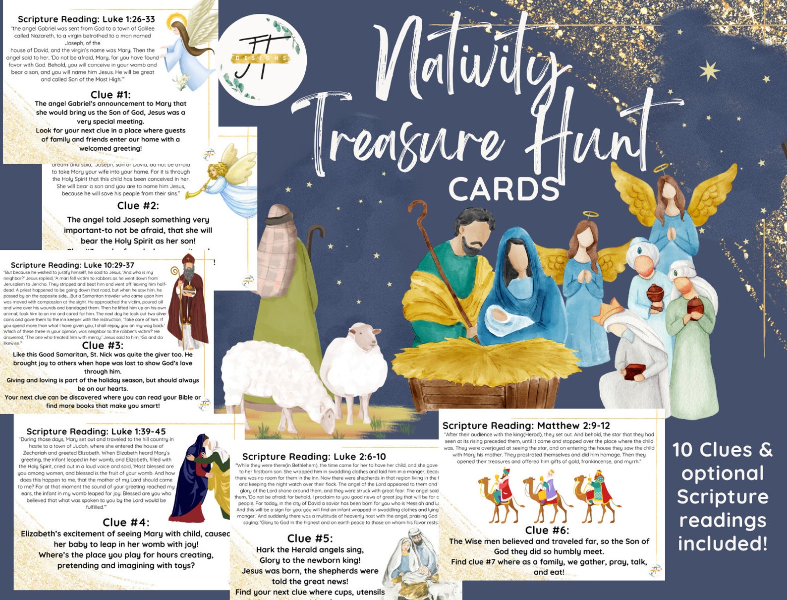 Nativity Scavenger Hunt, Christmas Scavenger Hunt, Christmas Treasure ...