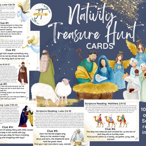 Nativity Scavenger Hunt, Christmas Scavenger Hunt, Christmas Treasure ...