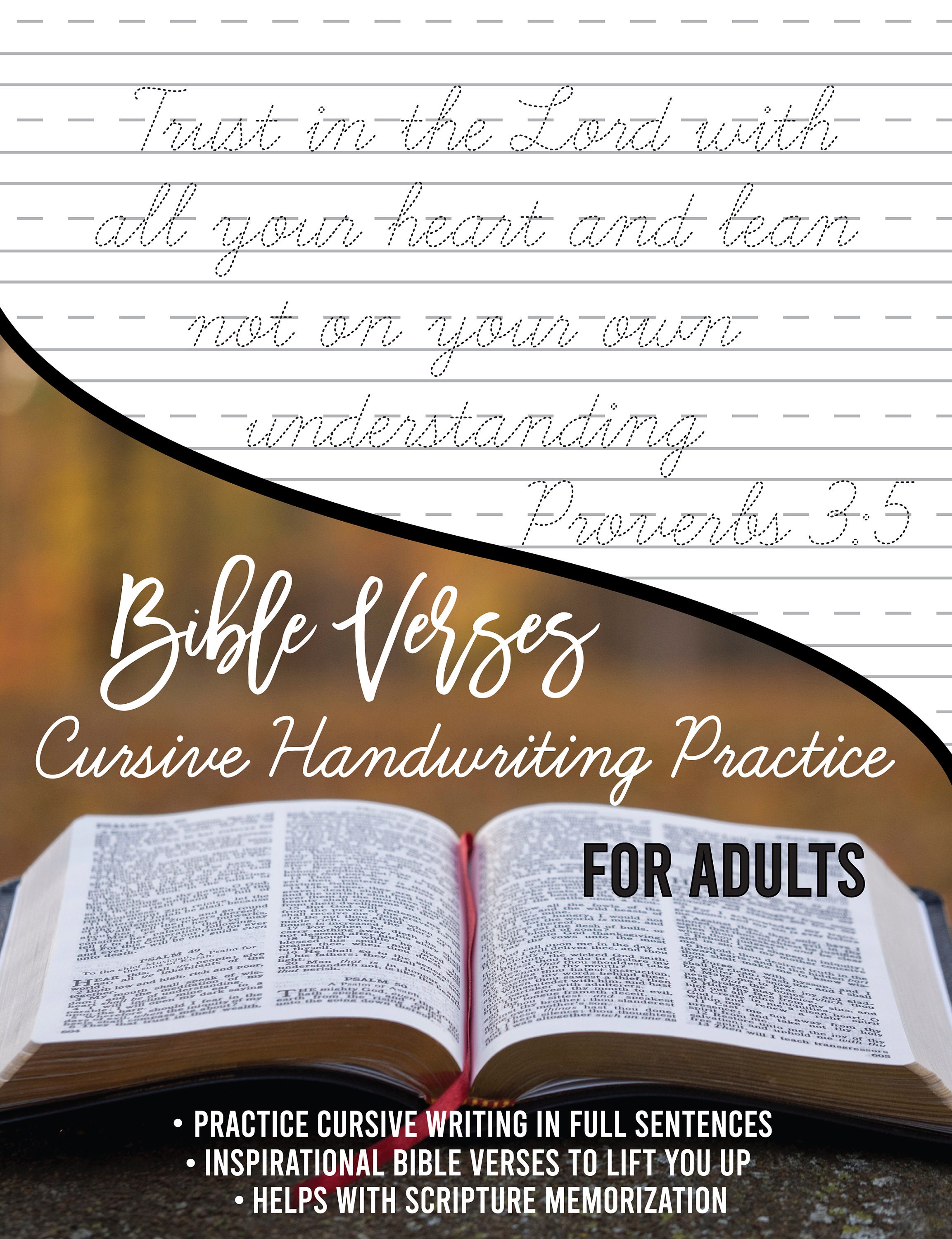 Bible Verses Cursive Handwriting Practice Workbook Printable: - Etsy