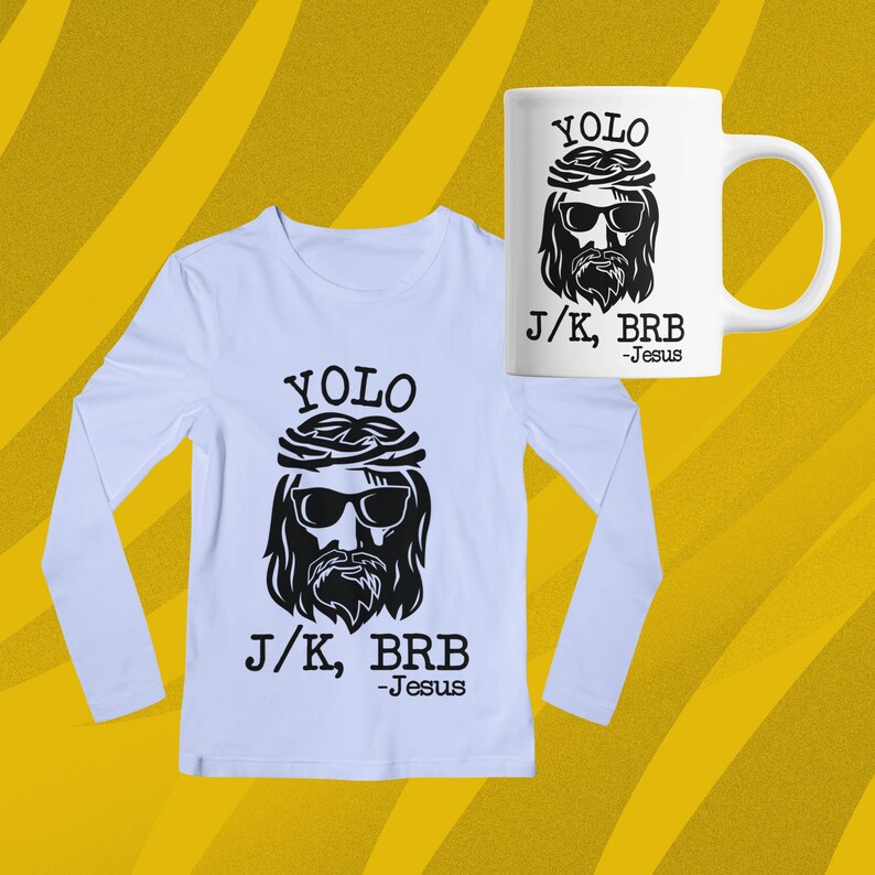 Funny Jesus SVG for Christian Yolo Brb J/k Jesus Texting - Etsy