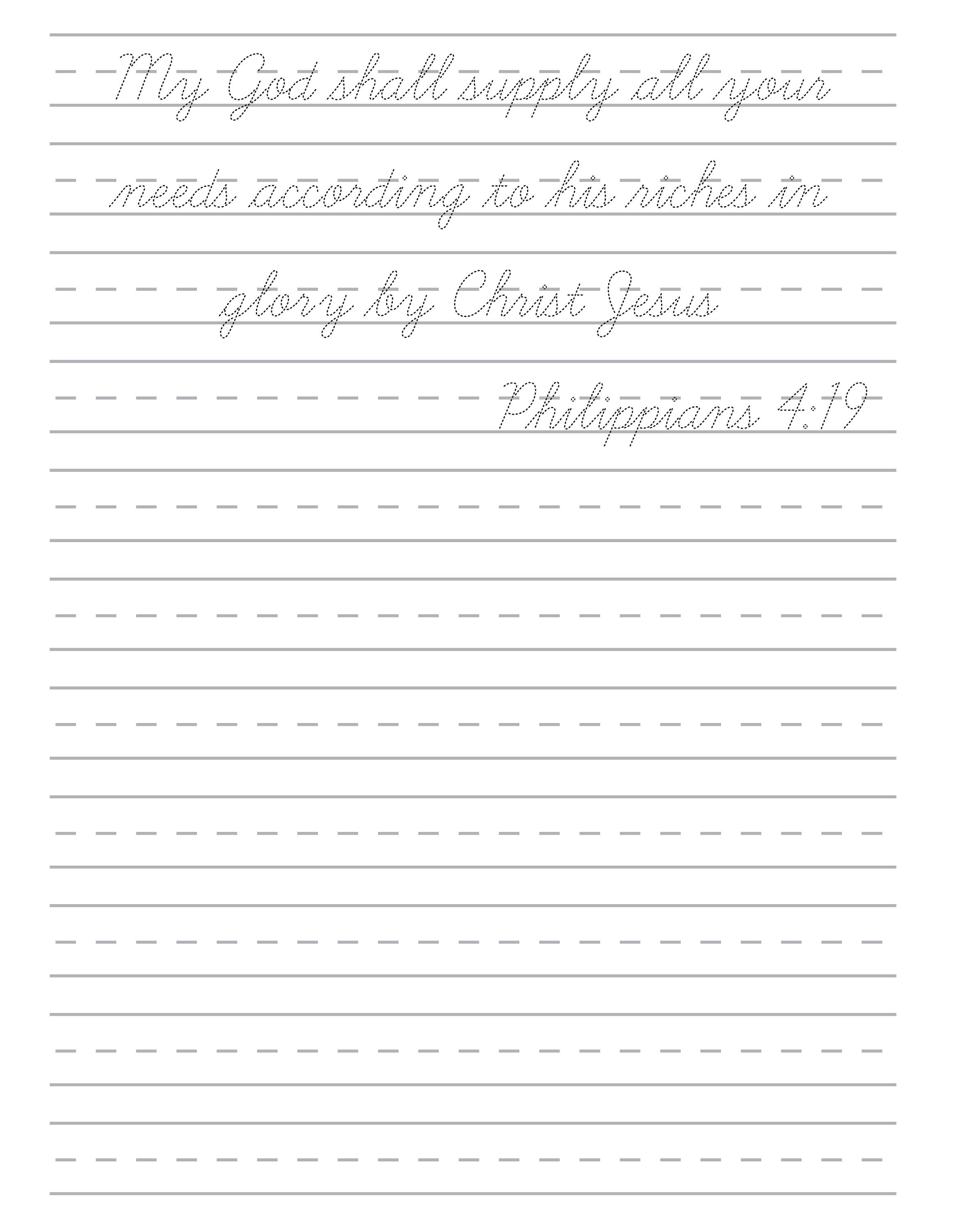 Bible Verses Cursive Handwriting Practice Workbook Printable: - Etsy