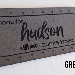 Personalized Blanket Name Tag, Large Leather Tag, Custom Made by Label ...