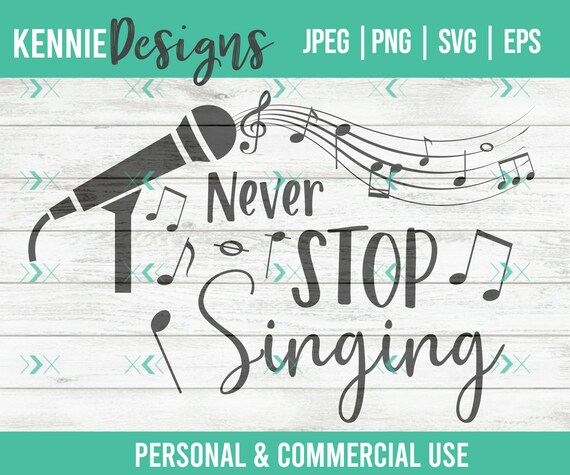 Singing Music SVG Cutting File Singer Gift Singing Vocalist | Etsy