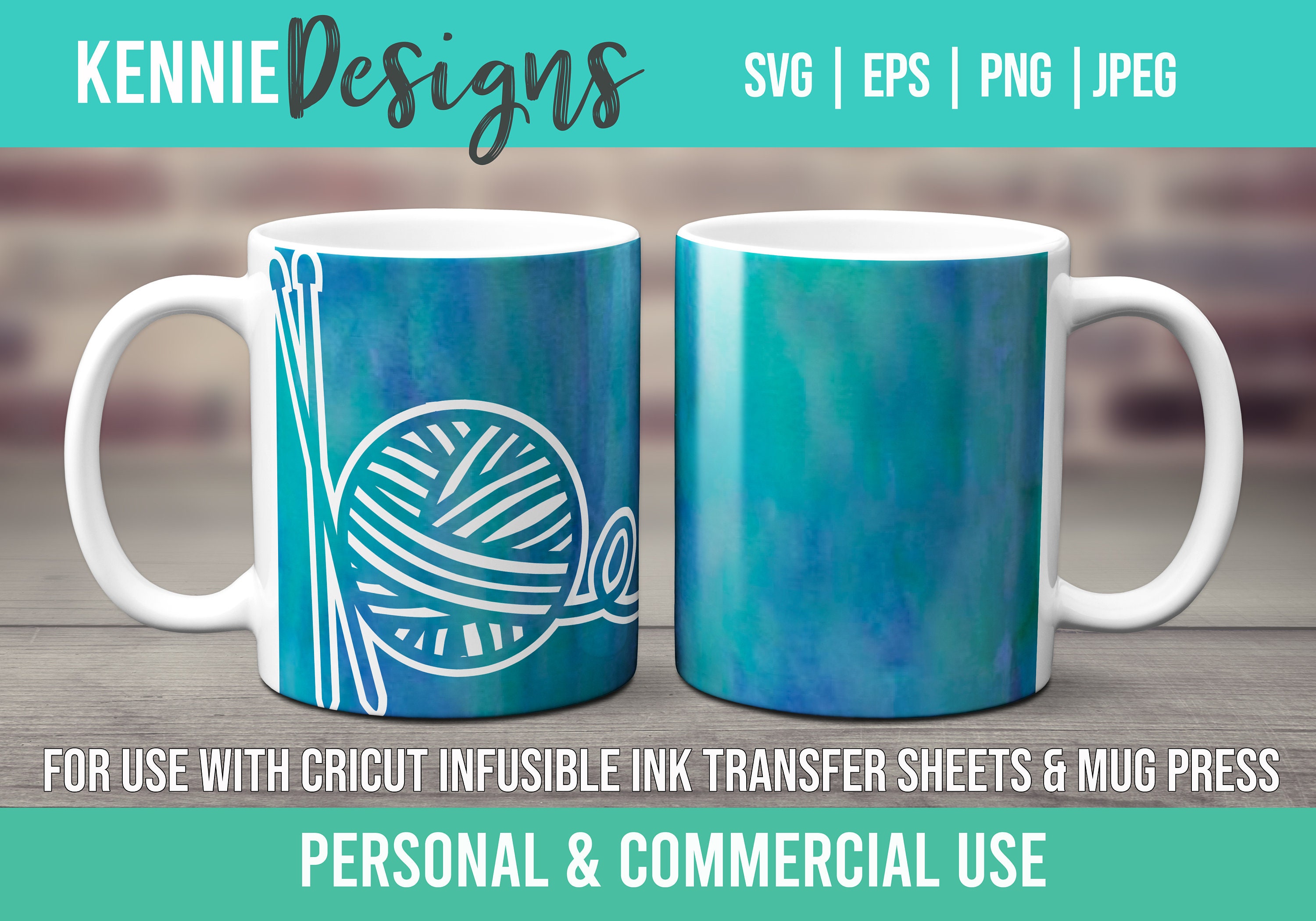 Knit Border Mug Wrap Template SVG for Infusible Ink Sheets for - Etsy ...