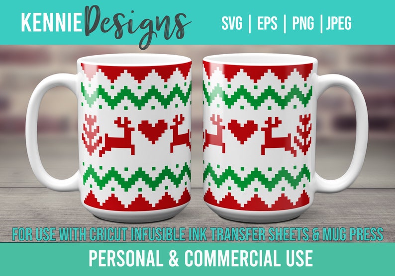 Ugly Christmas Sweater Mug Template SVG for Infusible Ink - Etsy