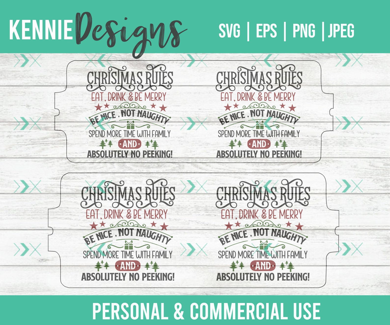 Christmas Rules Mug Template SVG for Infusible Ink Sheets and Marker ...