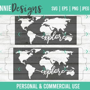 World Map Travel Explore Mug Wrap SVG Template for Infusible Ink Sheets ...