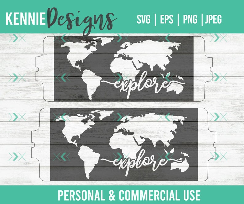 World Map Travel Explore Mug Wrap SVG Template for Infusible Ink Sheets ...