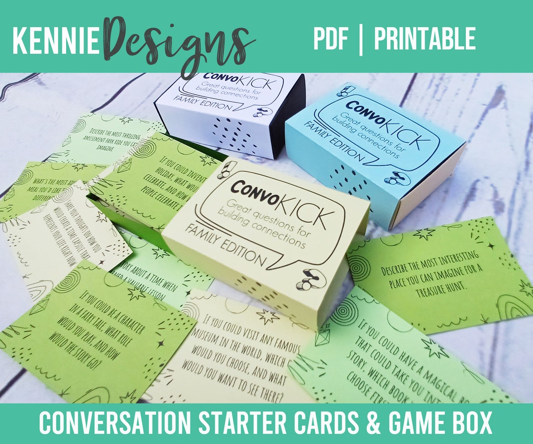 Printable Conversation Starter Cards DIY | Unique Craft Show Item ...