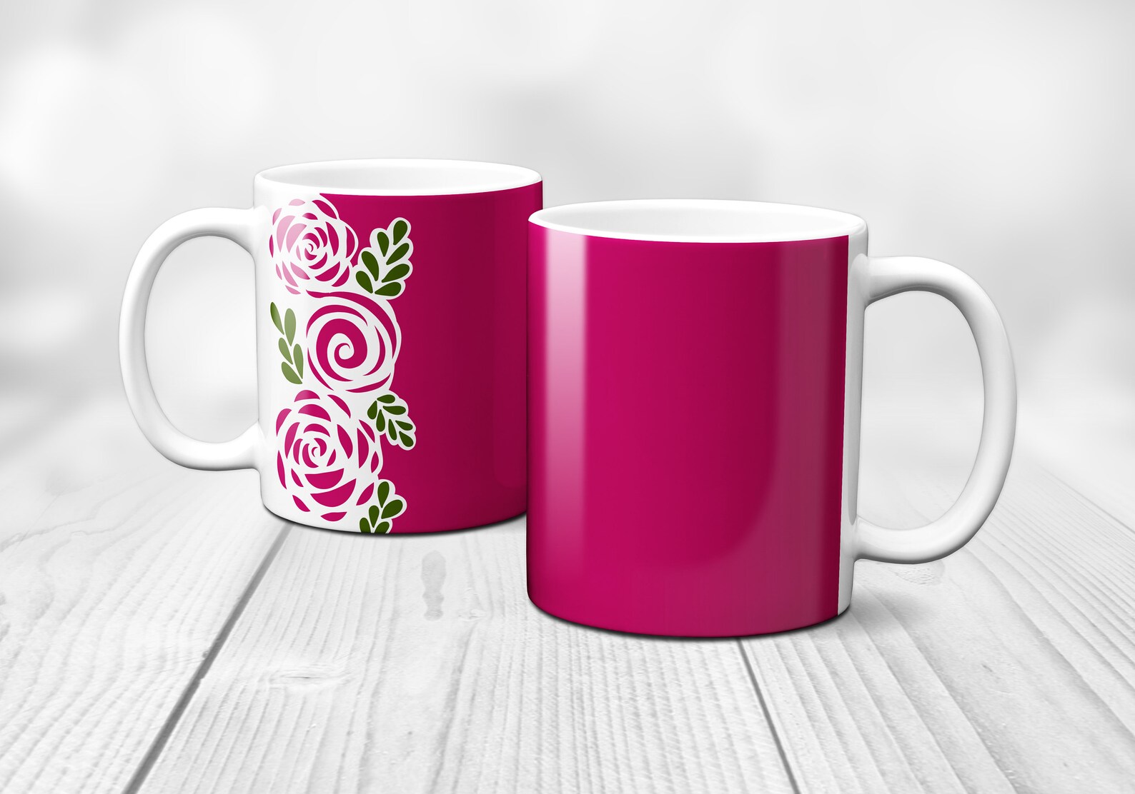 Cabbage Rose Border Mug Template SVG for Infusible Ink Sheets - Etsy