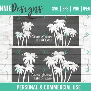 Palm Trees Tropical Beach Mug SVG Template for Infusible Ink Sheets for ...