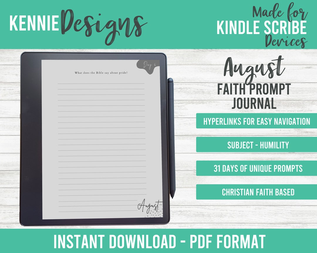 Christian Faith Prompt Journal for Kindle Scribe Humility Being Humble ...